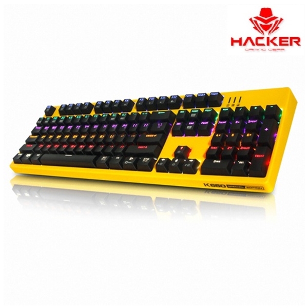 ABKO HACKER K660 축교환 완전방수 게이밍 카일 광축 키보드 옐로우 클릭 :: 컴퓨터 전문 쇼핑몰 가이드컴