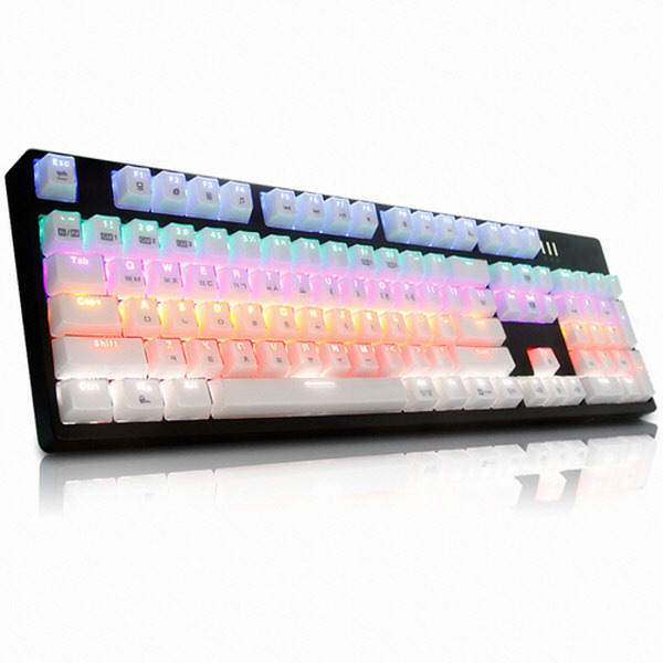 ABKO HACKER K8700 카일 광축 완전방수 크리스탈 키캡 (블랙 바디, 화이트 키캡) 기계식 키보드 :: 컴퓨터 전문 쇼핑몰 가이드컴