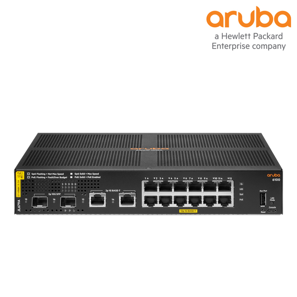 HPE Aruba 6100 12G Class4 2SFP+ 139W JL679A 12포트 기가비트 스위치허브 :: 컴퓨터 전문 ...